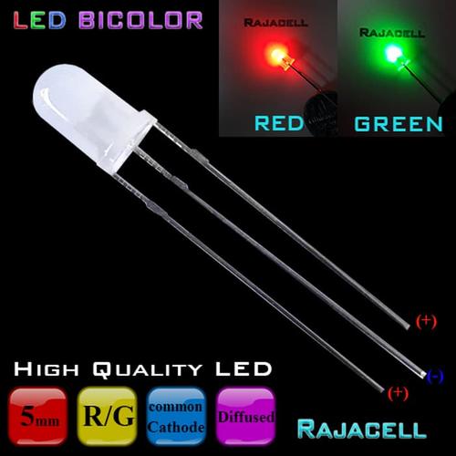 Jual LED BICOLOR 5mm Diffused RED GREEN Common Chatode 2warna Merah ...