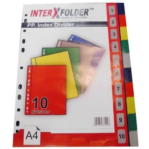 Jual Index Divider InterX A4 10Tab/Pembatas File Dokumen/Pembatas Buku ...