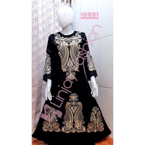 Jual GAMIS HITAM BORDIR CAMPUR / GAMIS ARAB BORDIR / ABAYA HITAM ARAB ...