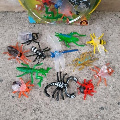 Jual mainan set serangga karet isi 12 pcs hewan - kebun binatang unik ...