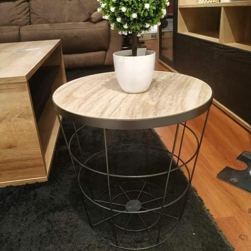 Jual meja kayu-besi-storage-penyimpanan-keranjang-meja samping-coffee ...