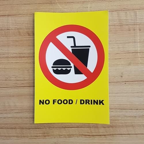 Jual SIGN LABEL STICKER NO FOOD N DRINK 15X10CM K3 RAMBU STIKER ...