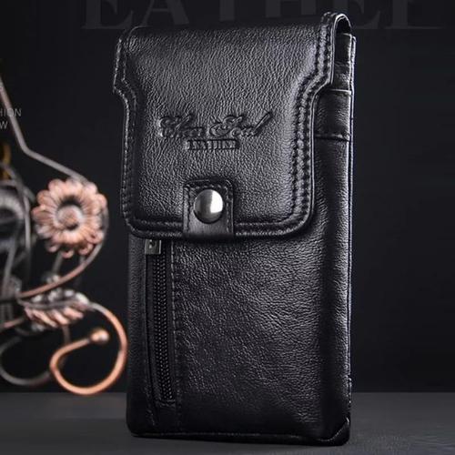 Promo dompet hp kulit sarung hp kulit asli pria cantel pinggang hitam ...