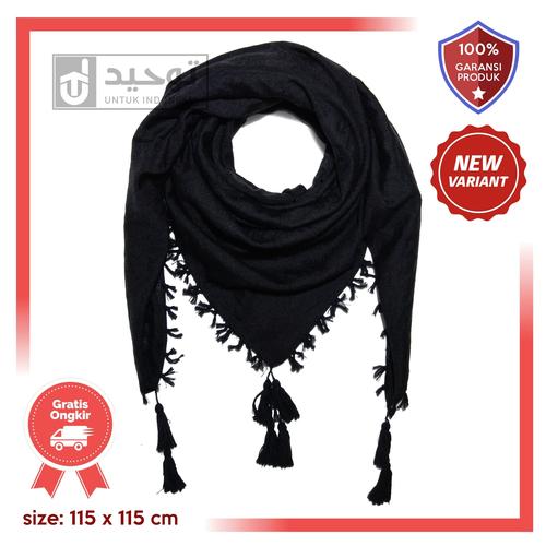 Jual Sorban Shemagh Alkhas Hitam Polos Premium Surban Arab Almas - Kab ...