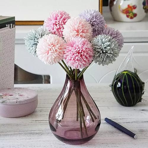 Jual Bunga Allium Dandelion Silk Small Artificial Import - Dark Purple ...