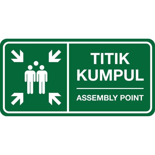 Jual RAMBU TITIK KUMPUL / ASSEMBLY POINT - 20X40CM SIGNAGE - Kota ...