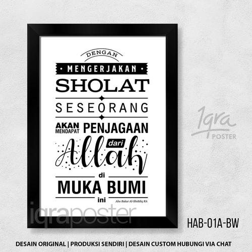 Jual Abu Bakar - Mengerjakan Shalat 1 BW - Poster Islami & Bingkai A4 ...