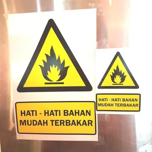 Jual BAHAN MUDAH TERBAKAR 15x10CM STIKER LABEL RAMBU sticker - Jakarta ...