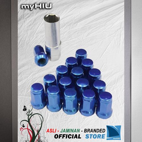 Jual Mur Baut Roda 1.50 mm M12 Isi 16 pcs + Kunci Hex 16 mm Blue MAX ...