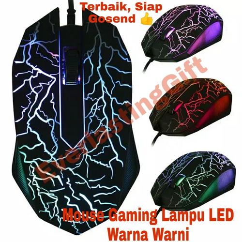 Jual Mouse Gaming Kabel USB 2400DPI Dengan Lampu LED Warna Warni ...