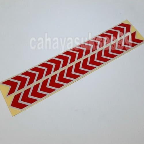 Jual Stiker Mobil Merah List Putih Stiker Kaca Reflective SAFETY SIGN ...