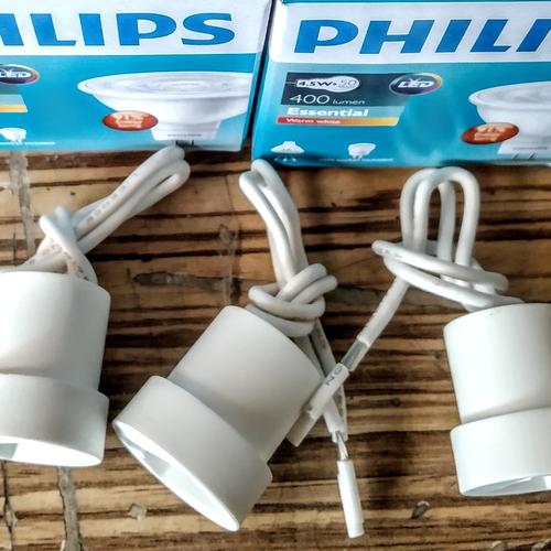 Jual socket fitting asli lampu led philips mr16 bisa utk halogen kacang ...