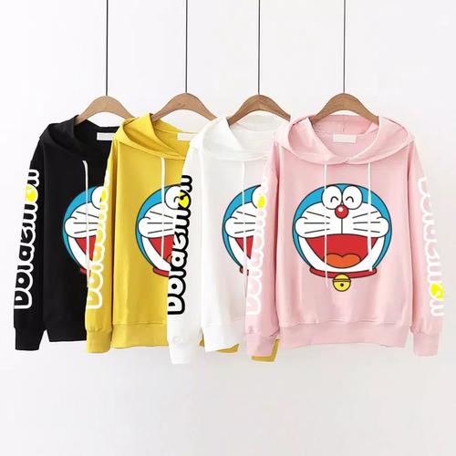 Jual SWEATER SWITER WANITA CEWEK MOTIF TERBARU HOODIE DORAEMON YELLOW ...