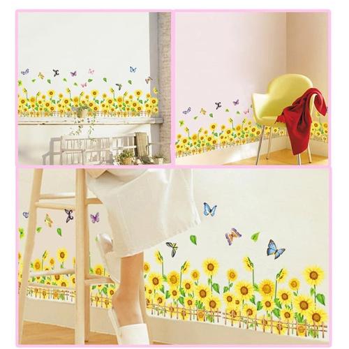 Jual XL7020 SUNFLOWER PAGAR 50X70 WALLSTICKER WAL STIKER STICKER ...