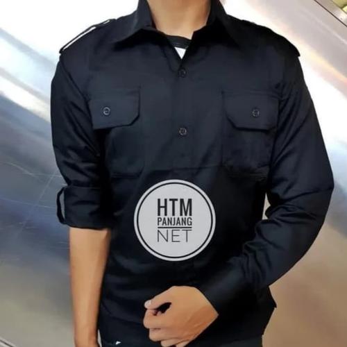 Jual KEMEJA PDH HITAM LENGAN PANJANG - KEMEJA PDL HITAM - BAJU PDH ...