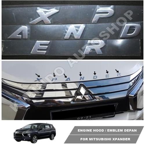 Jual Engine Hood / Emblem Xpander / Logo Mitsubishi Rubber Chrome ...