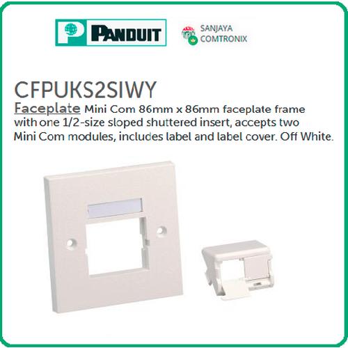 Jual PANDUIT CFPUKS2SIWY Face Plate / Faceplate 2 Hole with shuttered ...