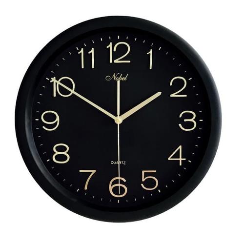 Jual Jam Dinding Nobel Ukuran Besar 36 Cm Simple Hitam Polos - Jakarta ...