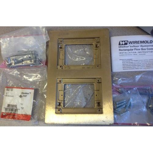 Jual Wiremold Brass Duplex Floor Receptacle Flange Rectangular 2-Gang ...