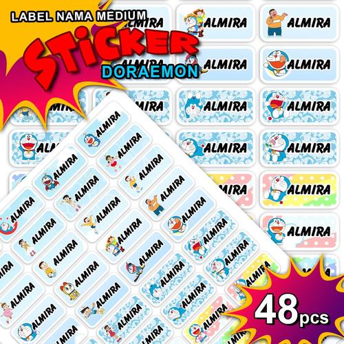 Jual Sticker Label Nama Doraemon Pokemon Minion Pinguin Alfabet Fish ...