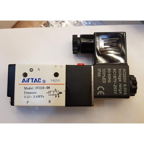 Jual Pneumatic Solenoid Valve Airtac 3V210-08 / 3V210 08 220V 3/2 Arah - 24VDC 24V - Jakarta ...