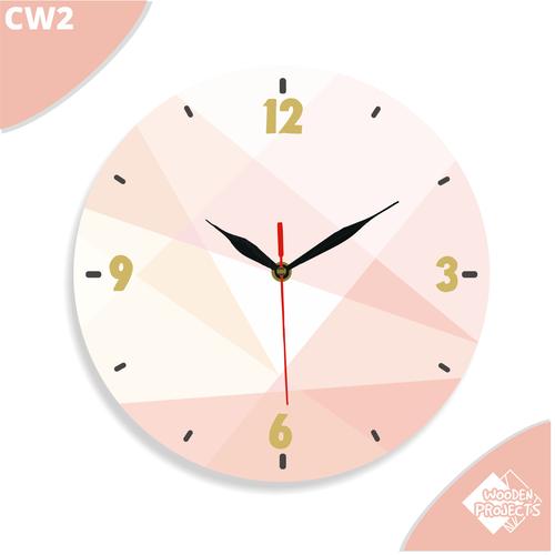 Jual Jam dinding scandinavian motif trigonal warna pink - CW2 - Kab ...