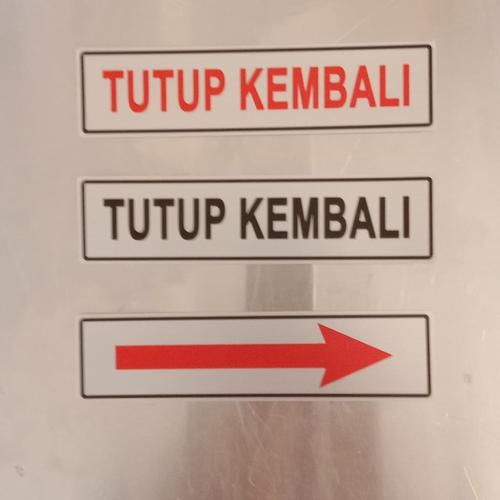 Jual SIGN LABEL K3 RAMBU SAFETY PANAH. TUTUP KEMBALI PER SATUAN 4.5X19 ...