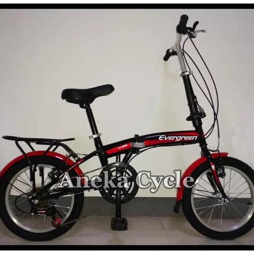 Jual Sepeda Lipat Anak Dewasa Folding Bike Evergreen 16 6 Speed Murah ...