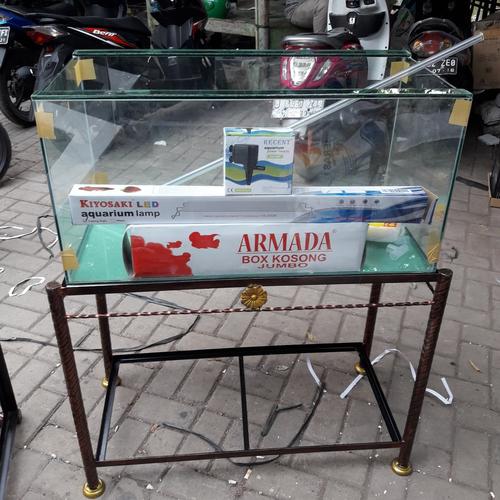 Jual PAKET LENGKAP AQUARIUM 80X40X40 KACA FULL 5 MILI +RAK DAN ...