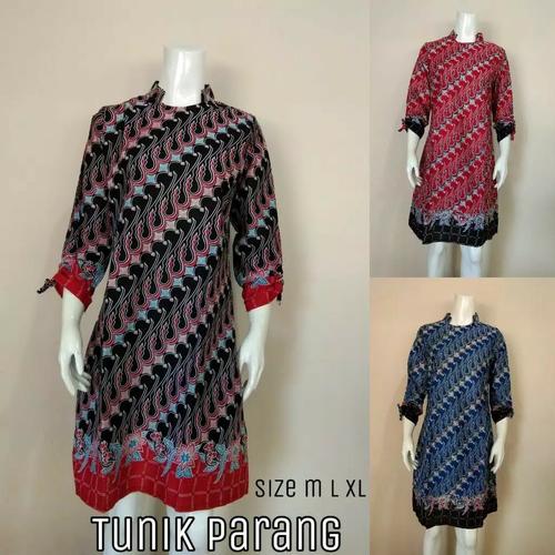 Jual Tunik Parang Warna Dress Batik Muslim Modern Cantik Buat Seragam ...