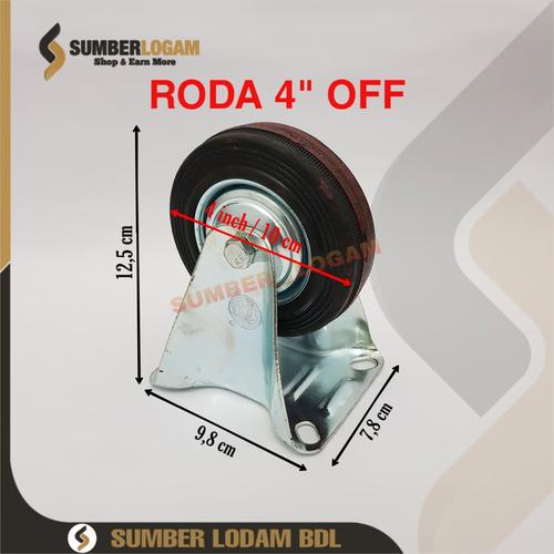 Jual Roda Troli 4" Tipe OFF Roda Karet Etalase Gerobak 4 inch ROHA ...