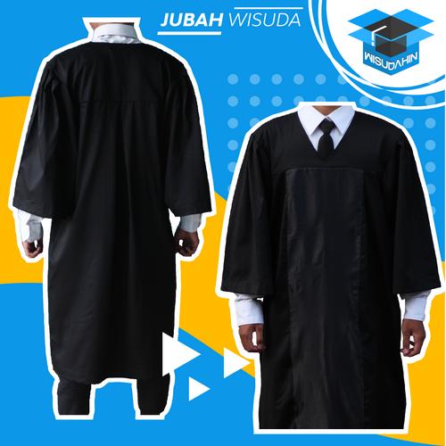Jual Baju Wisuda Toga Jubah Hitam Polos Kain Bestway Satin Mahasiswa ...