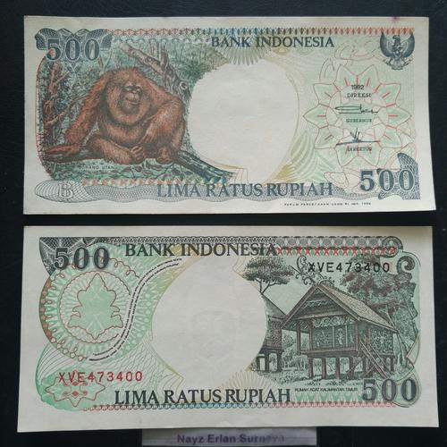 Jual uang kuno rp.500 1992 duit kertas lama Indonesia 500 rupiah ASLI ...