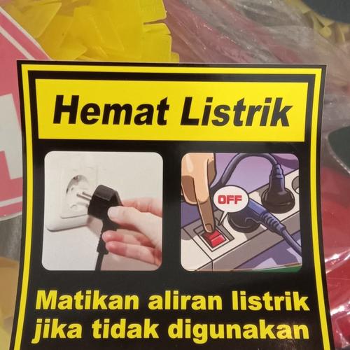 Jual SIGN STICKER K3 SAFETY RAMBU HEMAT LISTRIK 10X10CM - Jakarta Barat ...
