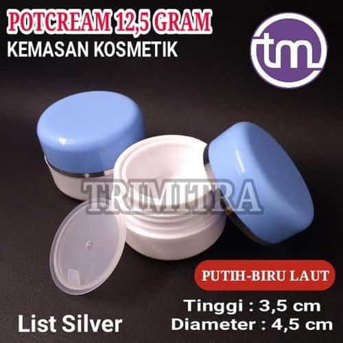 Jual POT CREAM 12,5 GRAM PUTIH BIRU JAR TEMPAT BOTOL KRIM KEMASAN ...