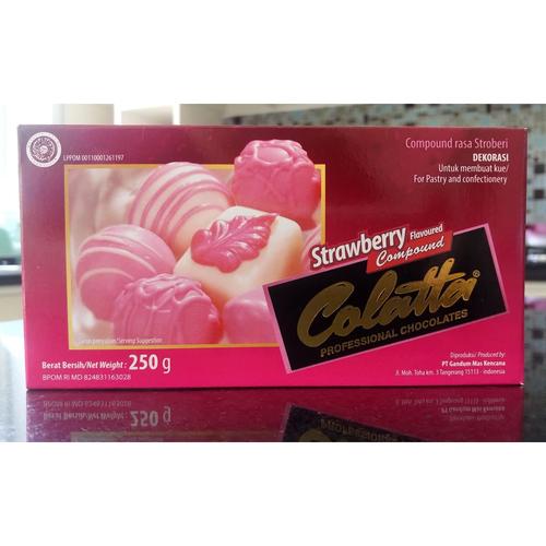 Jual COLATTA STRAWBERRY COMPOUND CHOCOLATE 250gr – COKLAT BLOK STROBERI ...