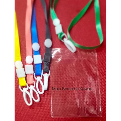 Jual Set Name Tag -Tali ID Kait Plastik + Plastik ID Card - Biru, 8 x ...