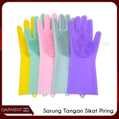 Jual Sarung Tangan Cuci Piring Magic Silicone Cleaning Gloves Anti ...