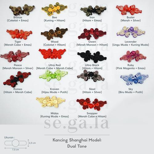 Jual Kancing Shanghai / Cheongsam / Baju Cina - Dual Tone / Dua Lapis ...