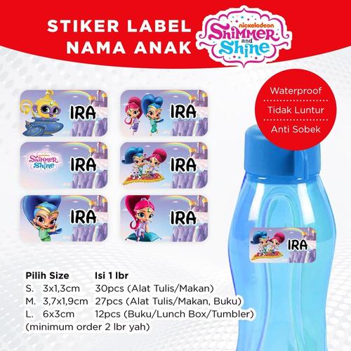 Jual Stiker Label Nama Anak / Label Nama - SHIMMER SHINE - Kota ...