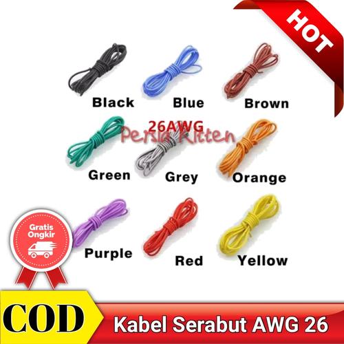 Jual Kabel AWG 26 Serabut Tembaga Putih Permeter - Merah - Kab. Sleman - persia kitten | Tokopedia
