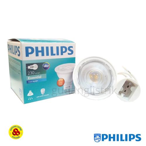 Jual PHILIPS Halogen LED MR16 3W Putih 36D 220V Essential 3 Watt CDL 6500K - Jakarta Pusat ...