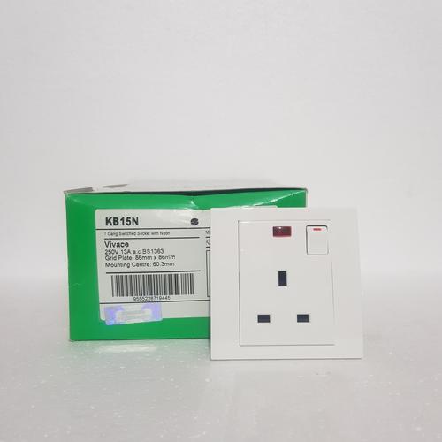 Jual Stopkontak AC + Indikator Neon Schneider Vivace KB15N / Stop ...