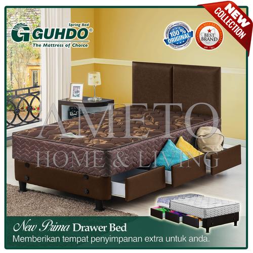 Jual Guhdo Spring Bed Drawer New Prima - 100x200 - Atlantic Full Set - Putih - Kota Depok ...