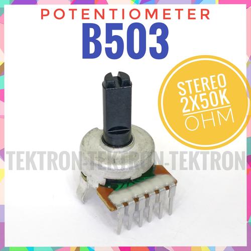 Jual Potentiometer B503 stereo B50K B50Kohm potensio 2x50K 50K potentio ...