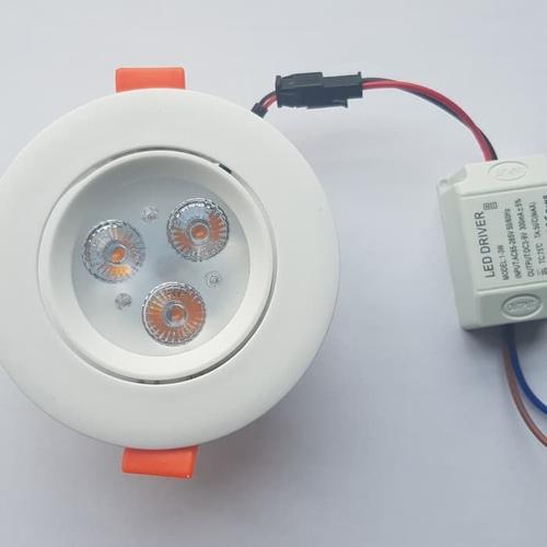 Jual Lampu Downlight Led Bulat 3 Mata 3W Bulat Tanam 3 watt - Putih ...