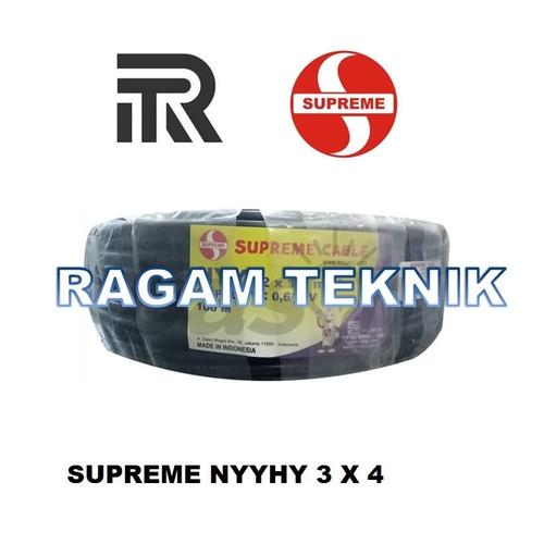 Jual Kabel Listrik Supreme NYYHY 3x4 mm nymhy black rol 100M serabut rambut hitam 3 x 4 - Kota ...