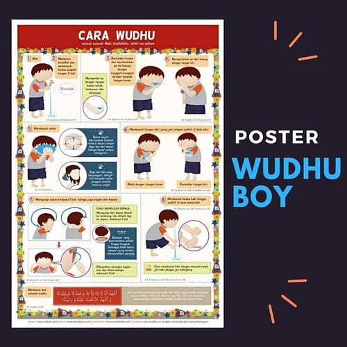 Jual Poster Belajar Wudhu Sesuai Sunnah untuk Anak-Anak (BOY VERSION ...