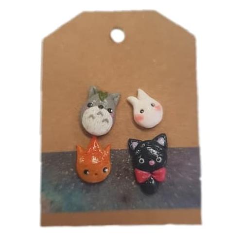 Jual anting tusuk totoro studio ghibli polymer clay handmade kado unik ...