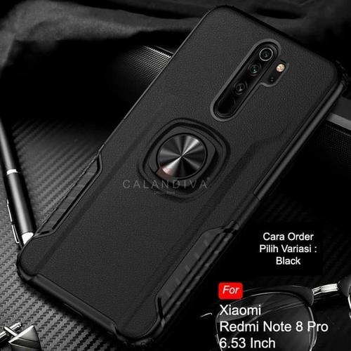 Jual Xiaomi Redmi Note 8 Pro Hard Case + Ring Carbon Thunder Casing ...